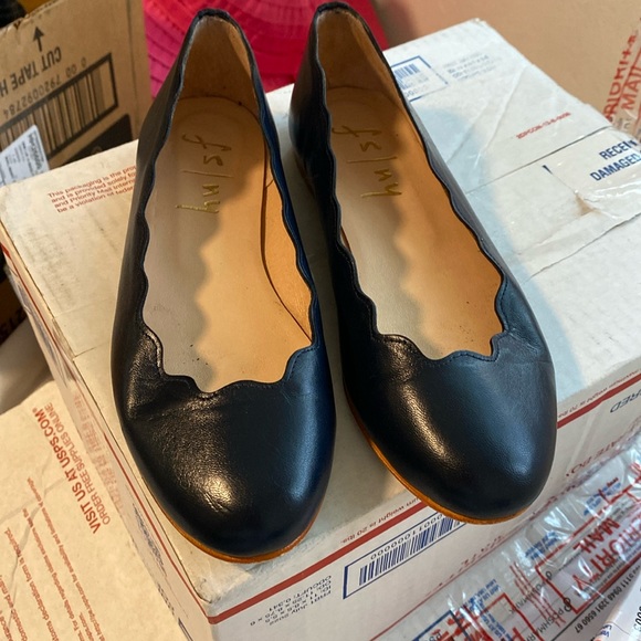 French Sole | Shoes | French Sole Navy Blue Jigsaw Scallop Flats 5 ...